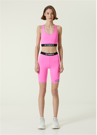 VETEMENTS Kadın Pembe Beli Logo Bantlı Biker Tayt XS EU VETEMENTS Kadın Pembe Beli Logo Bantlı Biker Tayt XS EU