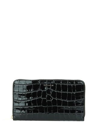 Beymen Kadın Siyah Krokodil Dokulu Deri Cüzdan EU