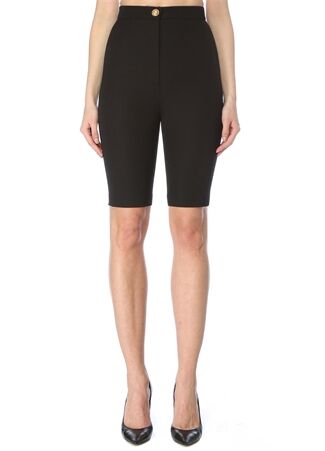 Balmain Kadın Siyah Yüksek Bel Yün Şort 36 FR