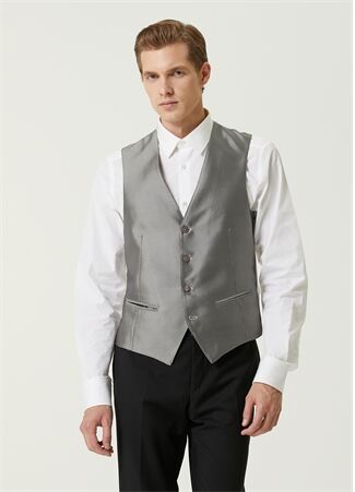 Palzileri Lab Erkek Gri V Yaka İpek Yelek 50 IT Palzileri Lab Erkek Gri V Yaka İpek Yelek 50 IT