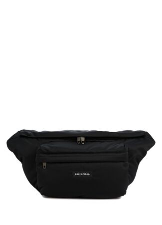 Balenciaga Erkek Siyah Logo Detaylı Bel Çantası EU