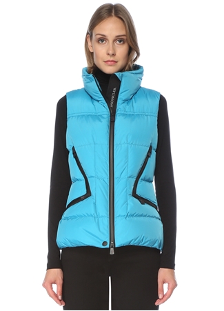 Moncler Grenoble Kadın Mavi Dik Yaka Logolu Puff Yelek US Moncler Grenoble Kadın Mavi Dik Yaka Logolu Puff Yelek US