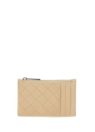 Bottega Veneta Erkek Bej Örgü Dokulu Deri Kartlık EU