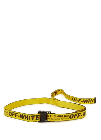 Off-White Kadın Mini Industrial Sarı Logolu Kemer EU Off-White Kadın Mini Industrial Sarı Logolu Kemer EU