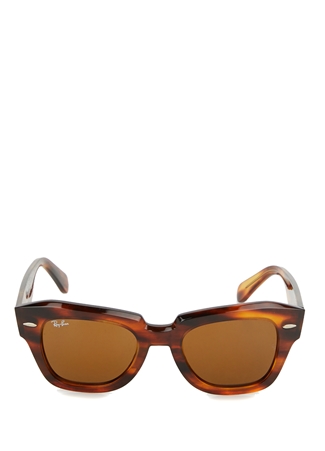 Ray-Ban Turtle Desenli Kare Formlu Güneş Gözlüğü Kahverengi 49 EU Ray-Ban Turtle Desenli Kare Formlu Güneş Gözlüğü Kahverengi 49 EU