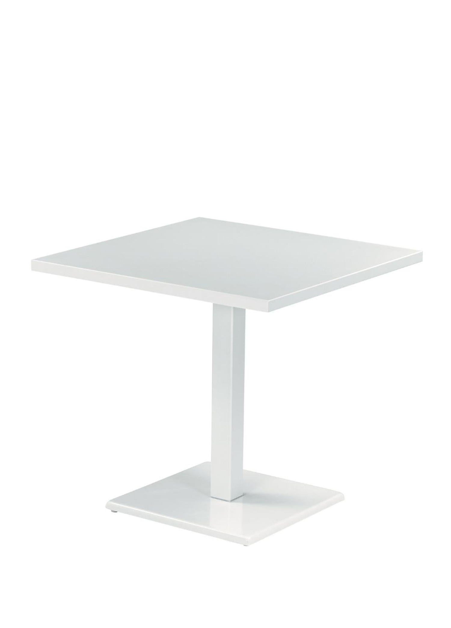 Emu - Round Glossy White Steel Square Garden Table