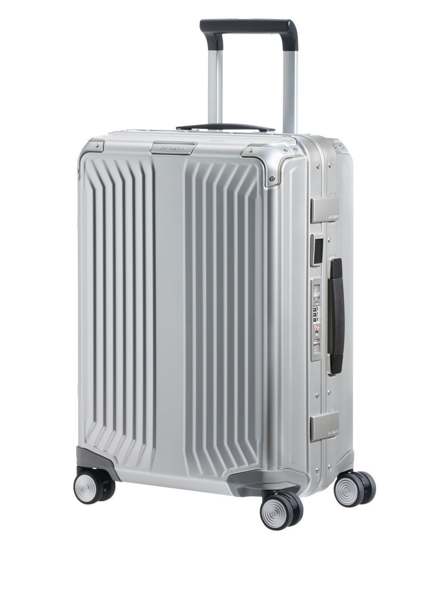 Metallic Gray Samsonite Metallic Gray Men Lite-Box Alu Silver Bavul ...