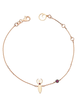 Bee Goddess Kadın Artemis Ruby Taşlı Altın Rengi Bileklik EU IT Bee Goddess Kadın Artemis Ruby Taşlı Altın Rengi Bileklik EU IT