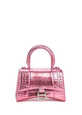 Balenciaga Kadın Hourglass Pembe Deri Çanta EU Balenciaga Kadın Hourglass Pembe Deri Çanta EU