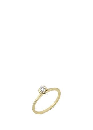 Baguette Kadın Minion Güneş Altın Rengi Yüzük EU