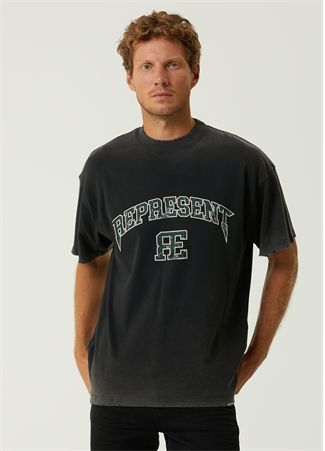 Represent Erkek Siyah Logo Baskılı Eskitme Detaylı T-shirt S Eu Represent Erkek Siyah Logo Baskılı Eskitme Detaylı T-shirt S Eu