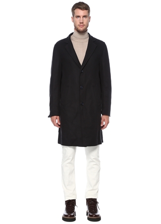 Pal Zileri Erkek Lacivert Kelebek Yaka Yün Palto 50 IT