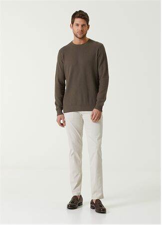 Pal Zileri Erkek Kahverengi Bisiklet Yaka Triko 50 IT