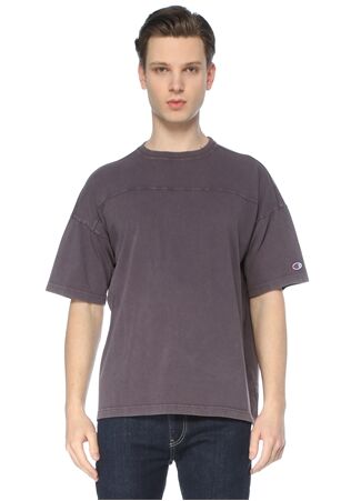 Champion Erkek Koyu Gri Bisiklet Yaka T-shirt XS EU