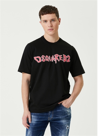 Dsquared2 Erkek Siyah Logo Detaylı T-shirt S EU Dsquared2 Erkek Siyah Logo Detaylı T-shirt S EU