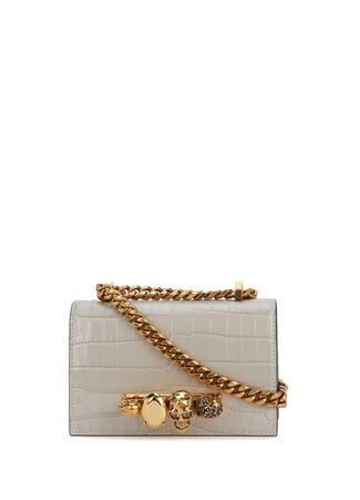 Alexander Mcqueen Kadın Gri Deri Omuz Çantası Eu