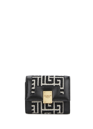 Balmain Kadın Siyah Beyaz Logo Jakarlı Cüzdan EU Balmain Kadın Siyah Beyaz Logo Jakarlı Cüzdan EU