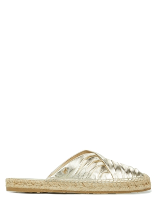 Jimmy Choo Kadın Gold Drape Detaylı Deri Espadril Altın Rengi 38.5 EU Jimmy Choo Kadın Gold Drape Detaylı Deri Espadril Altın Rengi 38.5 EU