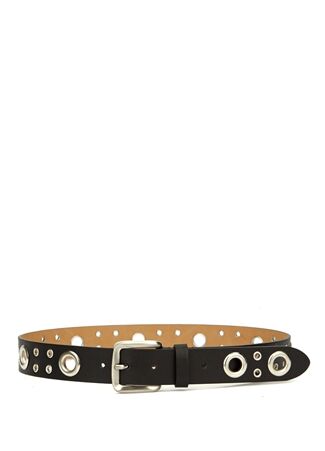 Beymen Club Kadın Siyah Kuşgözü Detaylı Deri Kemer 80 Beymen Club Kadın Siyah Kuşgözü Detaylı Deri Kemer 80