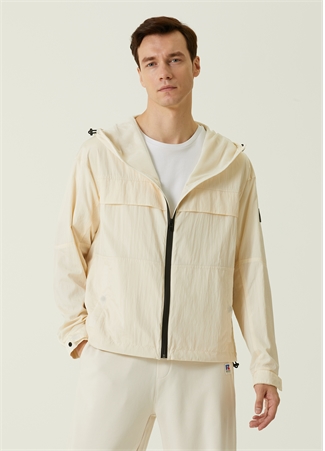 Boss Erkek Beyaz Kapüşonlu Logolu Mont 54 IT Boss Erkek Beyaz Kapüşonlu Logolu Mont 54 IT