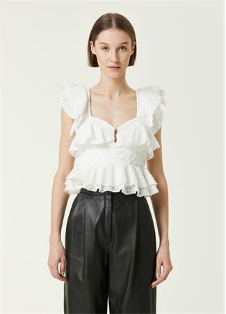 Muse For All Kadın Emilie Beyaz Fırfırlı Bluz 36 EU Muse For All Kadın Emilie Beyaz Fırfırlı Bluz 36 EU