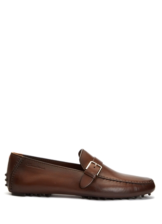 Santoni Erkek Kahverengi Kemer Detaylı Deri Driver 0.5 Uk Santoni Erkek Kahverengi Kemer Detaylı Deri Driver 0.5 Uk