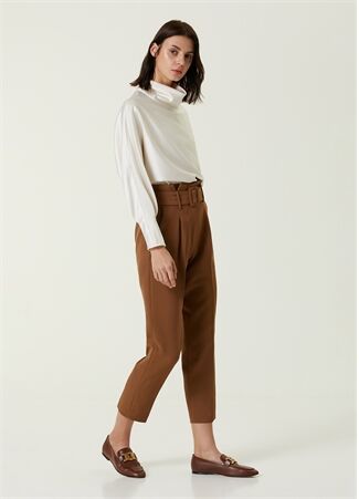 Network Kadın Regular Fit Kahverengi Pantolon 42 EU