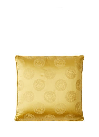 Versace Gold Medusa Desenli 45x45 cm İpek Dekoratif Yastık Altın Rengi Versace Gold Medusa Desenli 45x45 cm İpek Dekoratif Yastık Altın Rengi