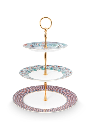 Pip Studio Flower Festival 3lü Mavi Porselen Kek Standı Pip Studio Flower Festival 3lü Mavi Porselen Kek Standı