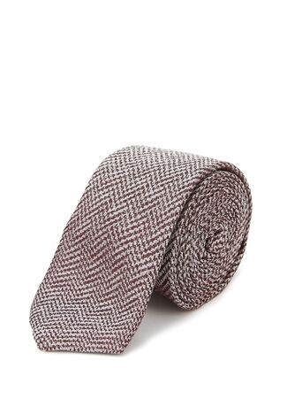 Palzileri Lab Erkek Bordo Kazayağı Desenli İpek Kravat EU