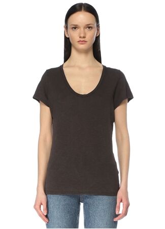 American Vintage Kadın Füme U Yaka T-shirt Gri XS EU American Vintage Kadın Füme U Yaka T-shirt Gri XS EU