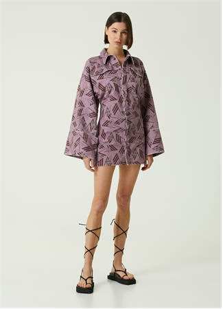 The Attico Kadın Colorblocked Logo Baskılı Mini Elbise XS EU The Attico Kadın Colorblocked Logo Baskılı Mini Elbise XS EU