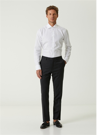 Canali Erkek Koyu Gri Boru Paça Yün Pantolon 48 IT Canali Erkek Koyu Gri Boru Paça Yün Pantolon 48 IT