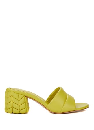 Gianvito Rossi Kadın Yeşil Kapitoneli Deri Terlik 36 EU