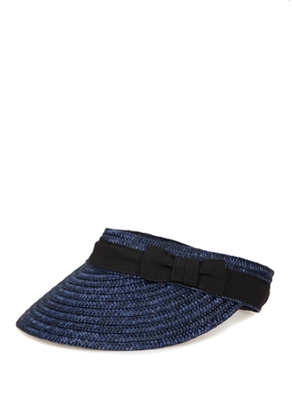 Helene Berman London Kadın Lacivert Fiyonk Detaylı Hasır Şapka EU