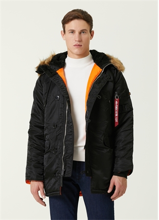 Alpha Industries Erkek Siyah Kapüşonlu Parka XL EU Alpha Industries Erkek Siyah Kapüşonlu Parka XL EU