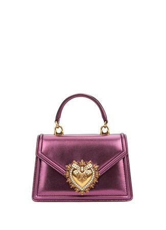 Dolce&Gabbana Kadın Devotion Small Mor Deri Omuz Çantası EU