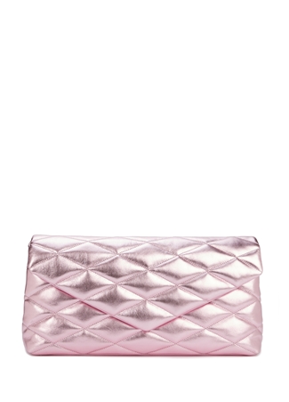 Kadın Pembe Kapitone Dokulu Deri El Portföyü EU Kadın Pembe Kapitone Dokulu Deri El Portföyü EU