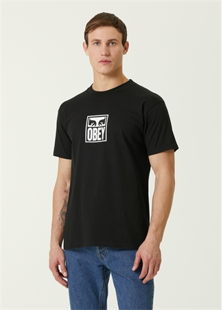 Obey Erkek Siyah Logo Detaylı T-shirt S EU