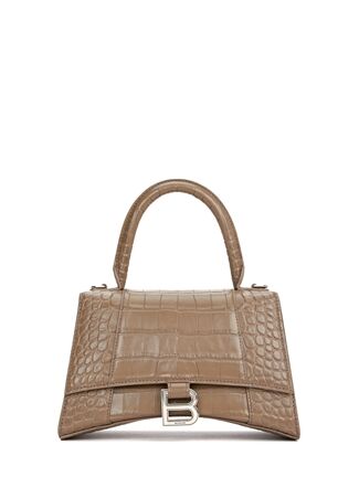 Balenciaga Kadın Hourglass Vizon Deri Omuz Çantası Bej EU Balenciaga Kadın Hourglass Vizon Deri Omuz Çantası Bej EU