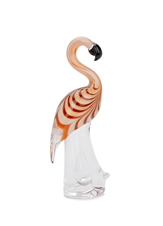 Beyz-i Şah Flamingo Formlu Altın Rengi Tozlu Kristal Heykel Çok Renkli Beyz-i Şah Flamingo Formlu Altın Rengi Tozlu Kristal Heykel Çok Renkli