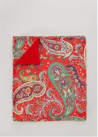 Etro Home Doubled Kırmızı Şal Desenli Banyo Havlusu