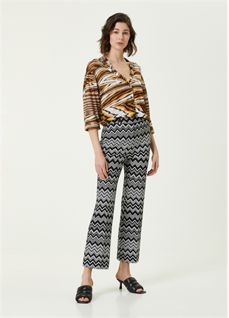 Missoni Kadın Siyah Beyaz Zikzak Desenli Pantolon 42 IT Missoni Kadın Siyah Beyaz Zikzak Desenli Pantolon 42 IT