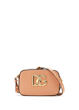 Dolce&gabbana Kadın Altın Rengi Logolu Deri Omuz Çantası Pembe Eu Dolce&gabbana Kadın Altın Rengi Logolu Deri Omuz Çantası Pembe Eu