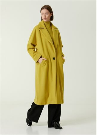 Beymen Club Kadın Sarı İçi Astarlı Klasik Uzun Yün Palto 34