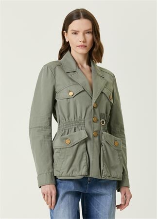 Dsquared2 Kadın Haki Beli Büzgülü Ceket Yeşil 38 IT