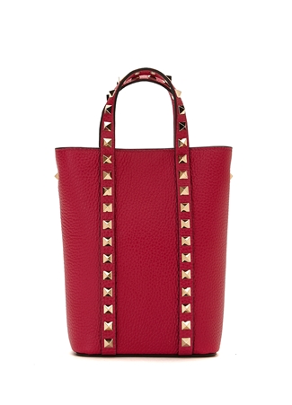 Valentino Garavani Kadın Rockstud Pembe Deri Çanta Eu Valentino Garavani Kadın Rockstud Pembe Deri Çanta Eu