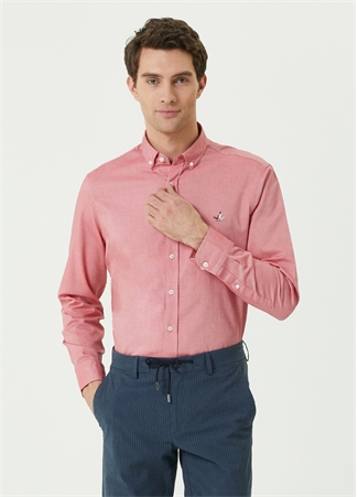 Beymen Club Erkek Comfort Fit Kırmızı Oxford Keten Gömlek S Beymen Club Erkek Comfort Fit Kırmızı Oxford Keten Gömlek S