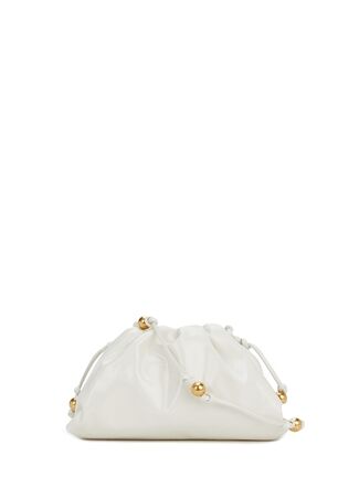 Bottega Veneta Kadın Mini Beyaz Deri El Portföyü EU