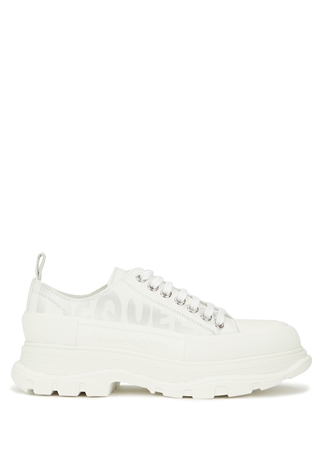 Alexander McQueen Kadın Beyaz Logolu Kalın Tabanlı Deri Sneaker 36 EU Alexander McQueen Kadın Beyaz Logolu Kalın Tabanlı Deri Sneaker 36 EU